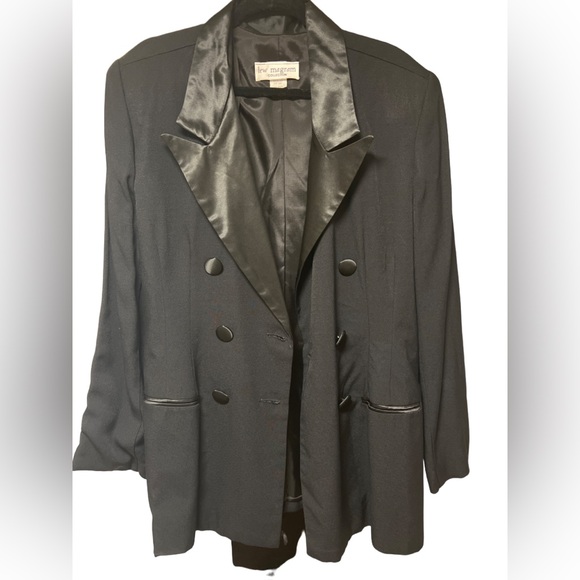 lew magram | Jackets & Coats | Vintage Lew Magram Black Satin Double ...